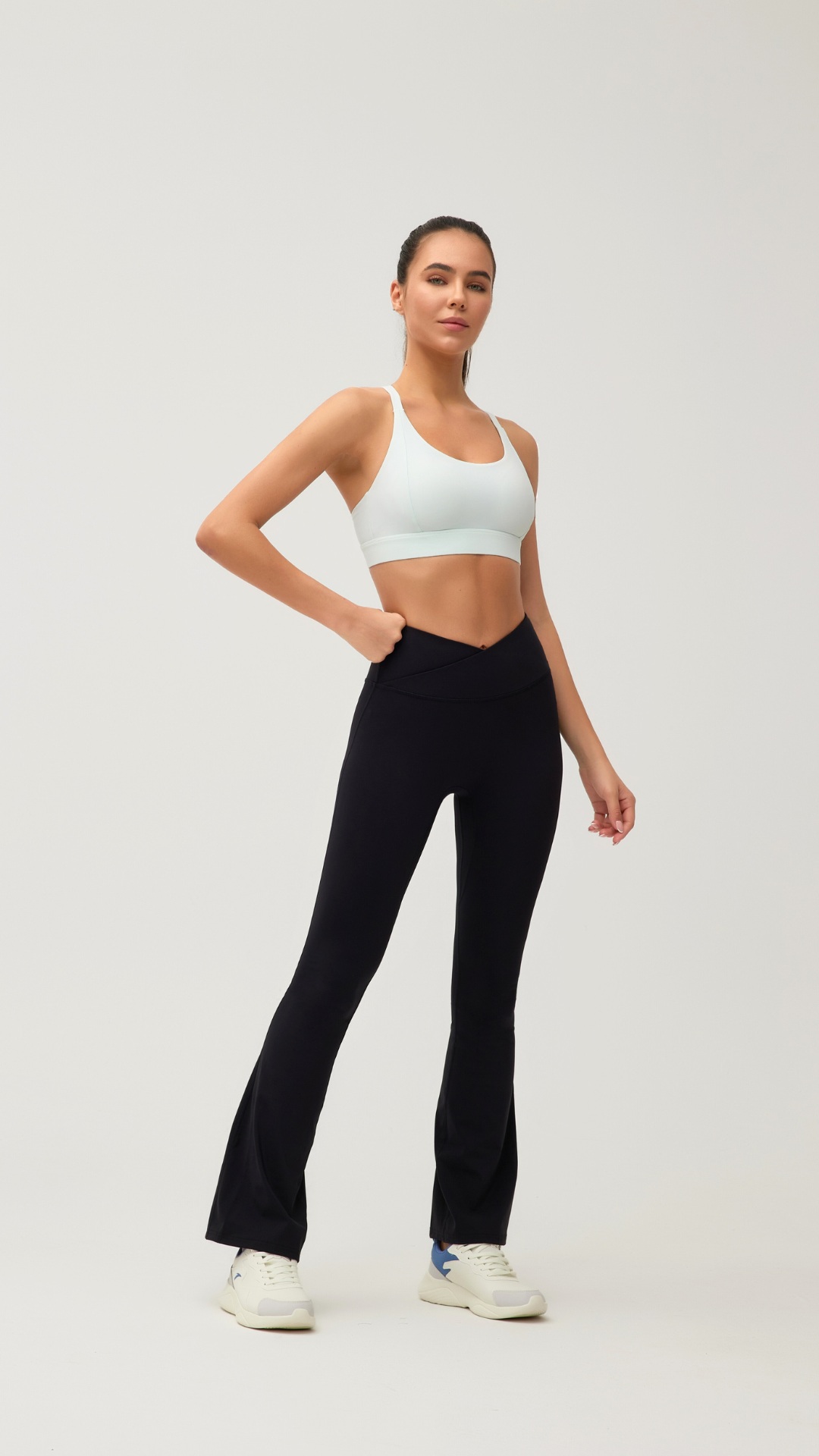 Aurora V Crossover High Waisted Flare Bootcut Sports Leggings — YOF ...